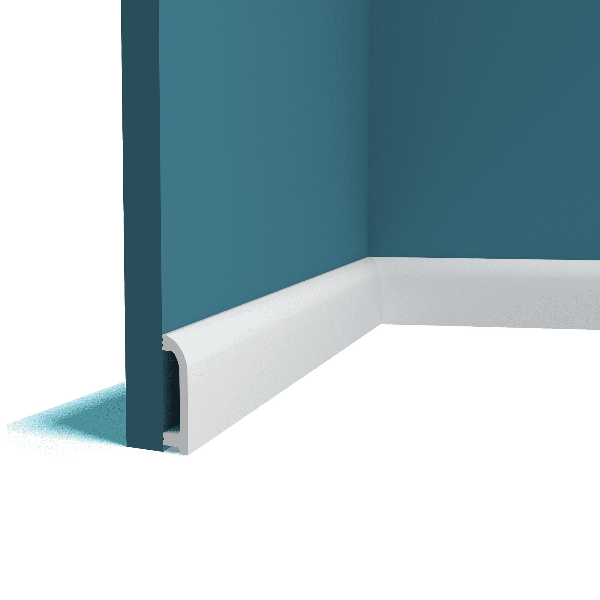 Плинтус напольный Перфект Plus P151, дюрополимер, влагостойкий, под покраску, 1 шт.