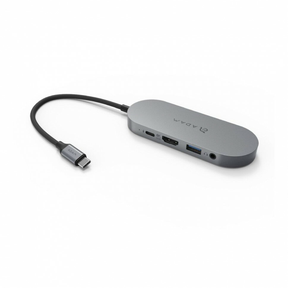 USB-хаб ADAM elements CASA Hub S 5-in-1 с SSD на 480 GB серый (AAPADHUBS480GY)
