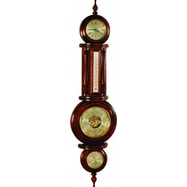 Метеостанция большая настенная 4 в 1 (барометр, часы, гигрометр, термометр) "Cambridge" h.118см