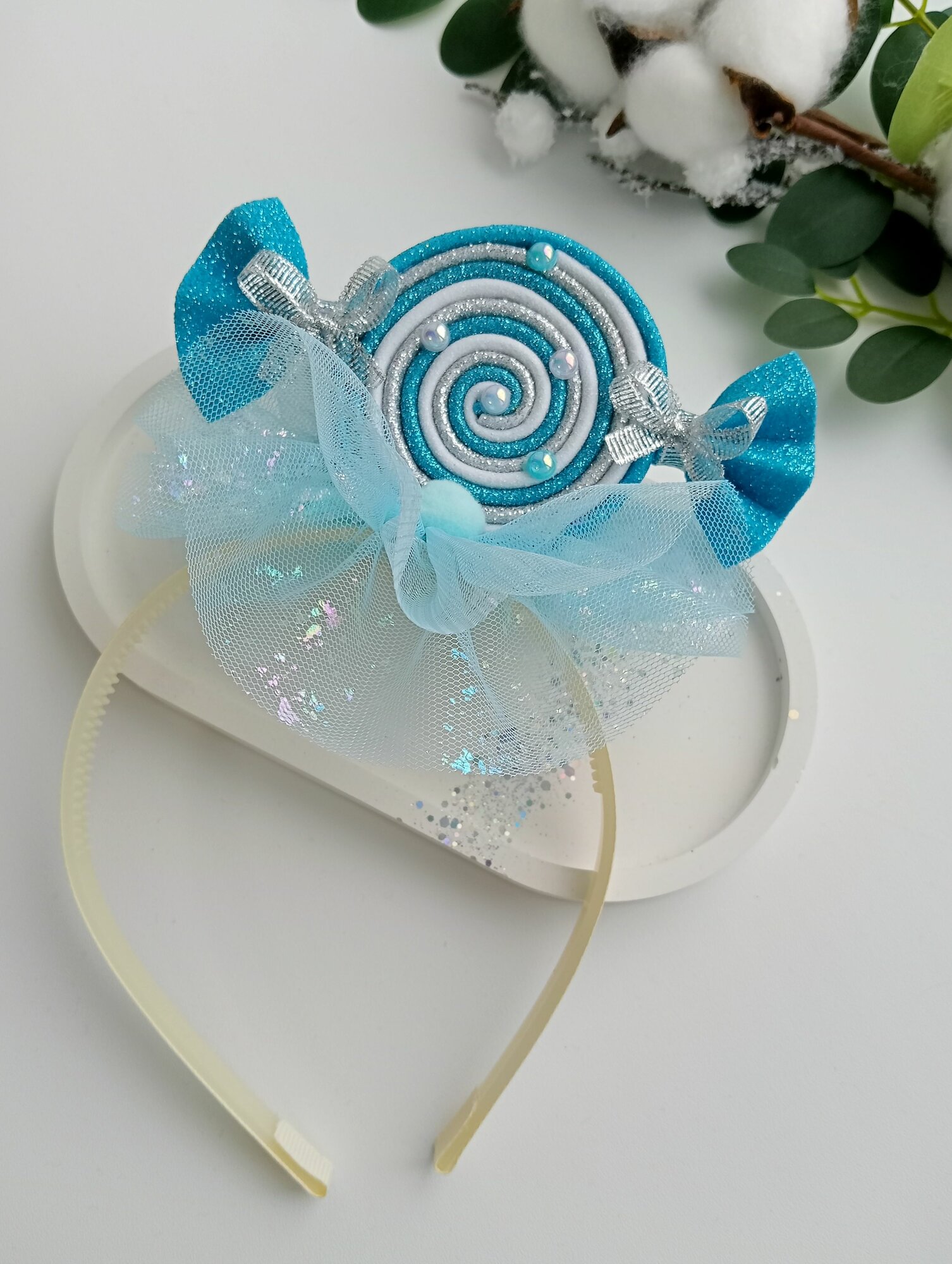 Ободок конфетка ручной работы для девочек