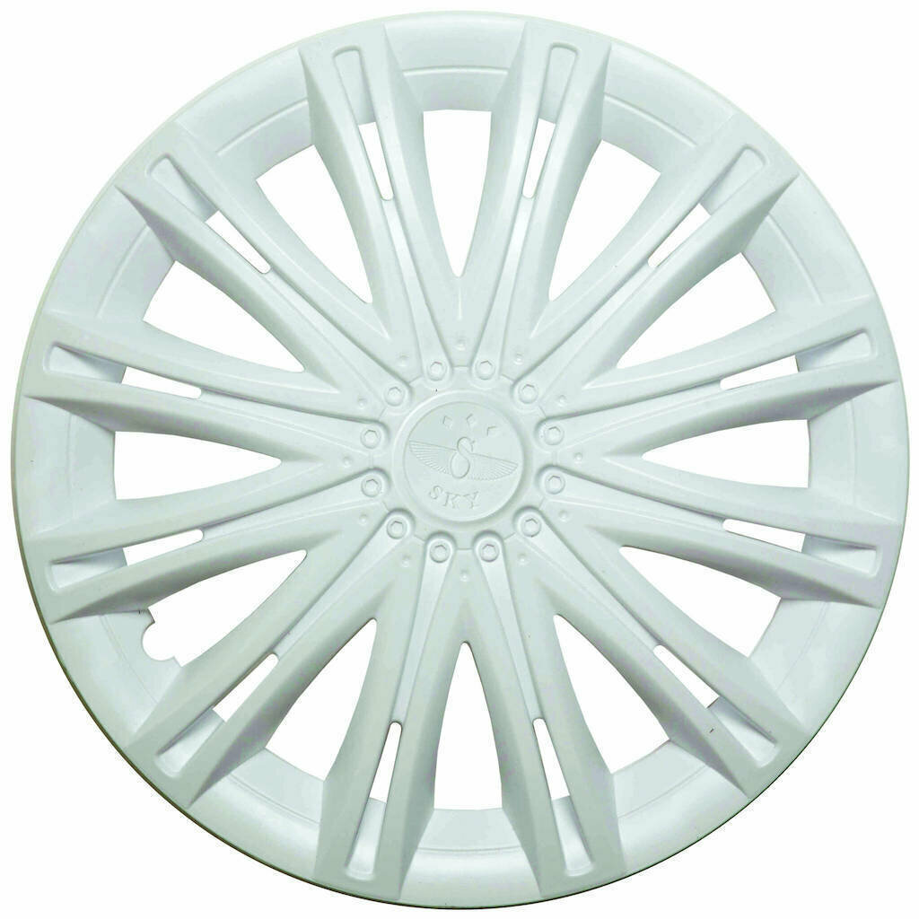 Автомобильные колпаки на диски скай R15", белый , в комплекте 4 колпака