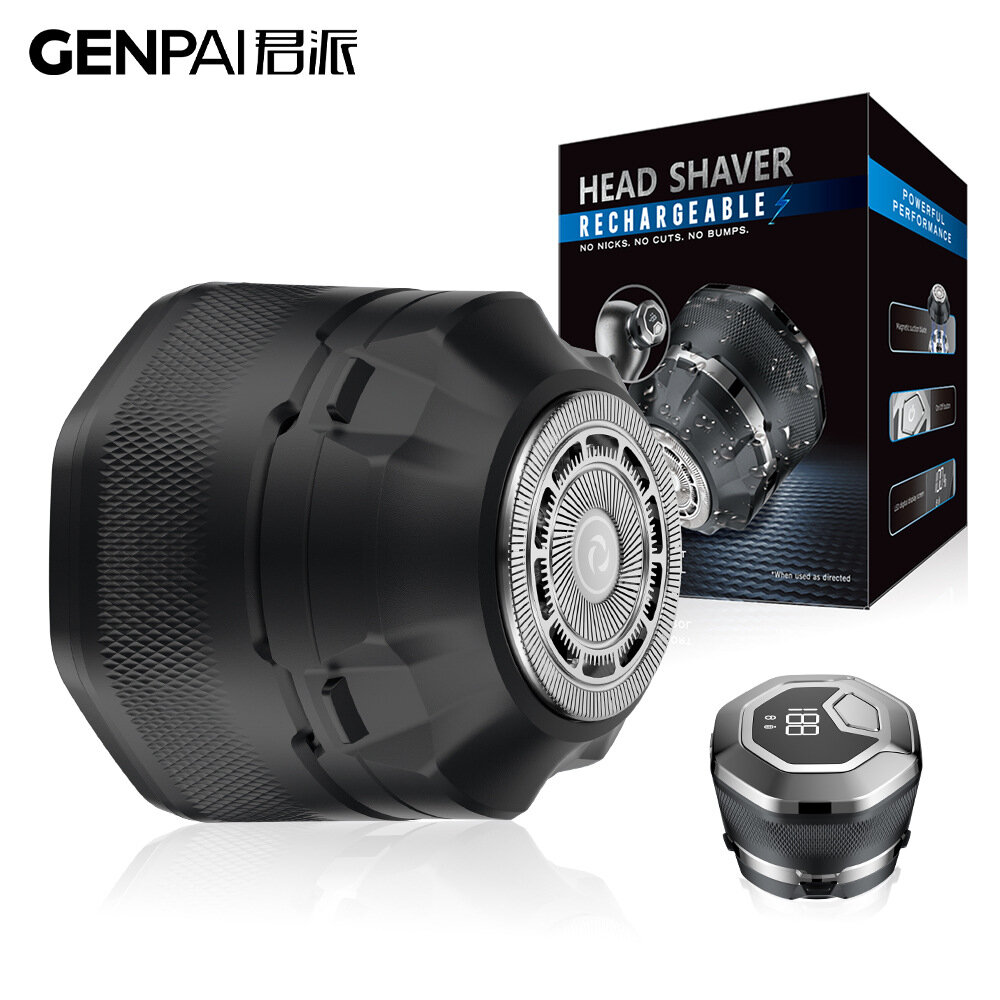 Бритва для лысины, двойного использования, полностью моющаяся, с одним лезвием, цифровым дисплеем, самозатачивающаяся, с интерфейсом Type-C