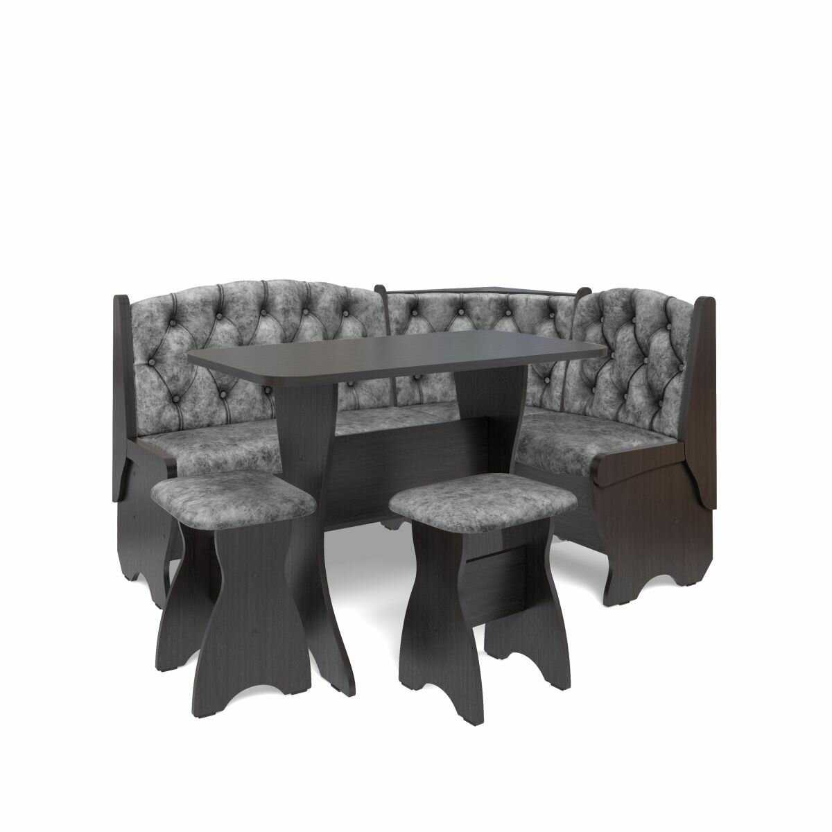 Кухонный уголок Оливия Люкс Венге/Велюр Графит/Венге