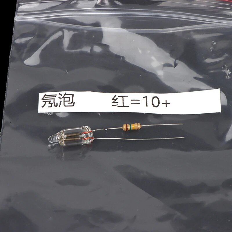 Мини неоновые лампочки 10 шт, красный/синий/зеленый 220В Red