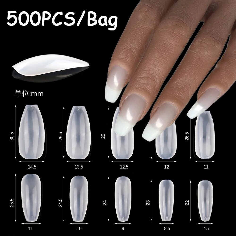 MAFANAILS накладные ногти балерины 500 шт