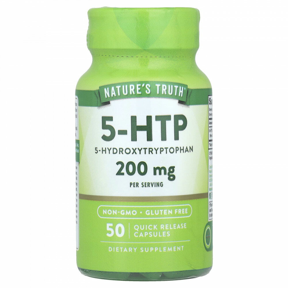 Nature's Truth, 5-HTP, 50 капсул с быстрым высвобождением (100 мг в 1 капсуле)