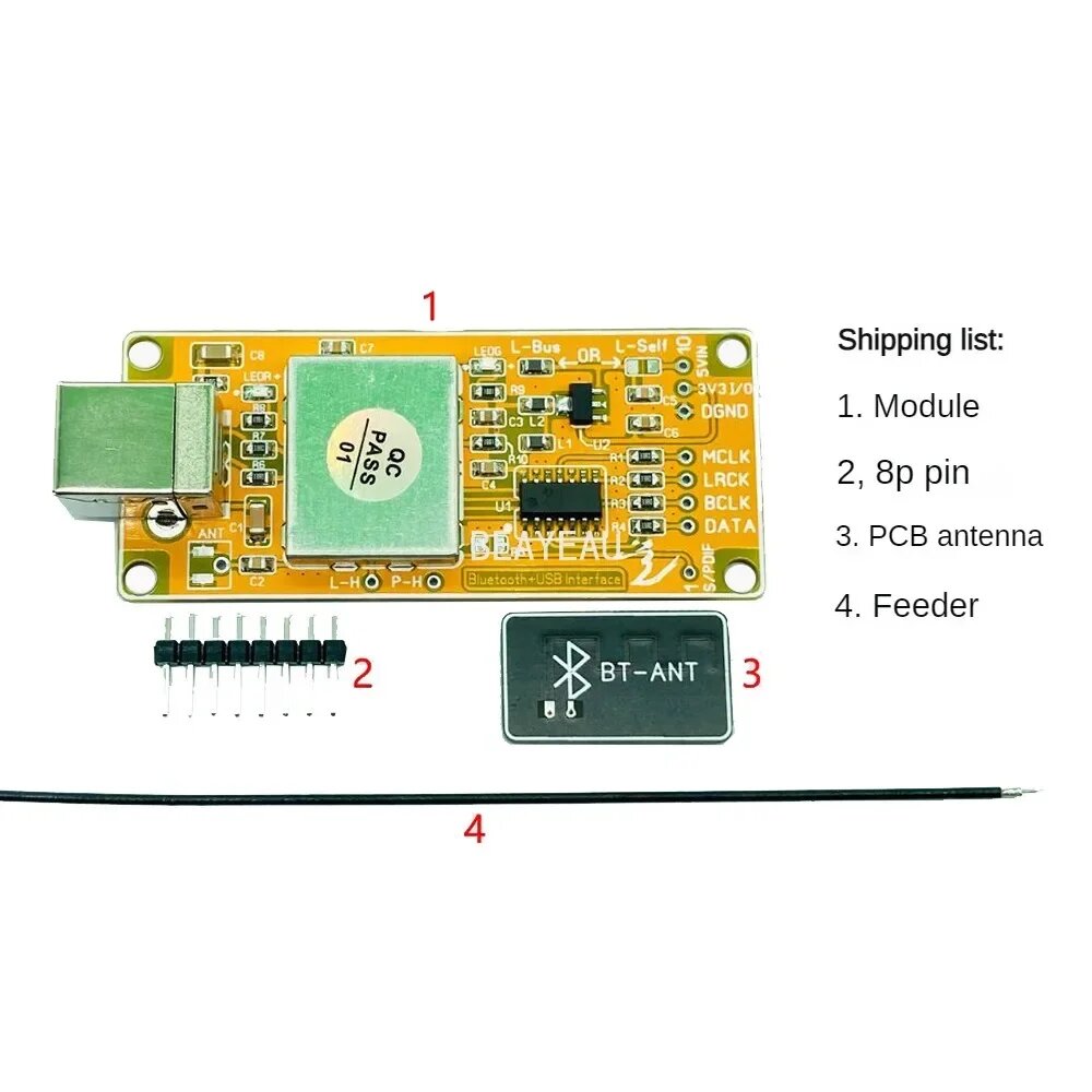 PCM58 + AK4118 USB Bluetooth DAC плата, QCC5125 BT Input