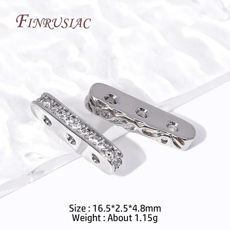 Разделители для бусин FINRUSIAC золотые 4 Pieces, Rhodium Plated