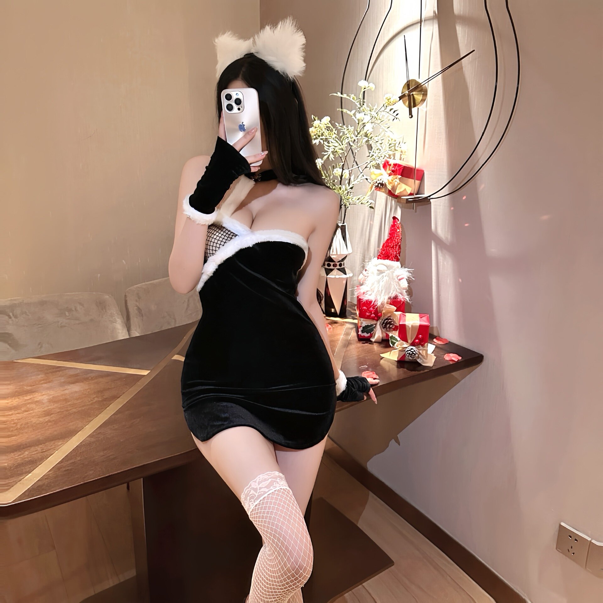 Костюм "Злой кролик", сексуальный, черный, размер 80-125 кг