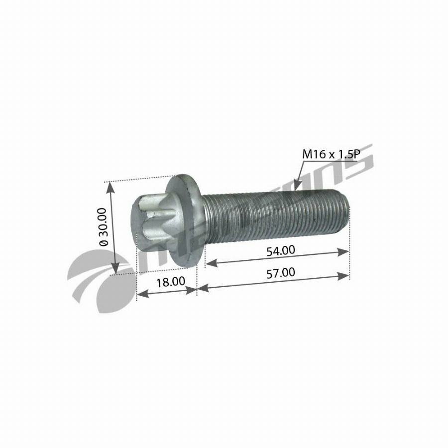 Болт крепления суппорта M16*1,5*55 (ROTOS) Schmitz 602.009 (Mansons)