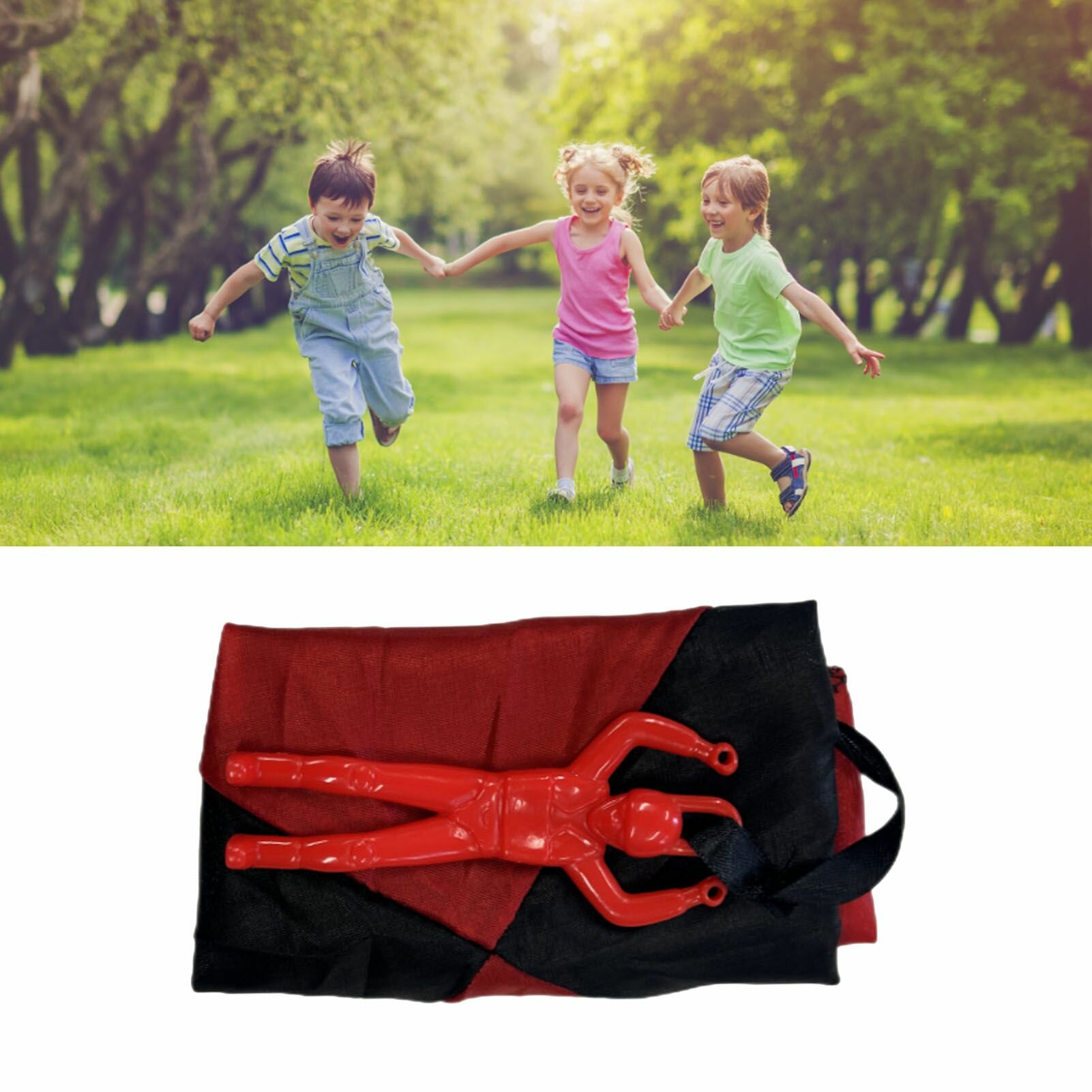 Детский ручной парашют для метания, уличная игрушка, красный