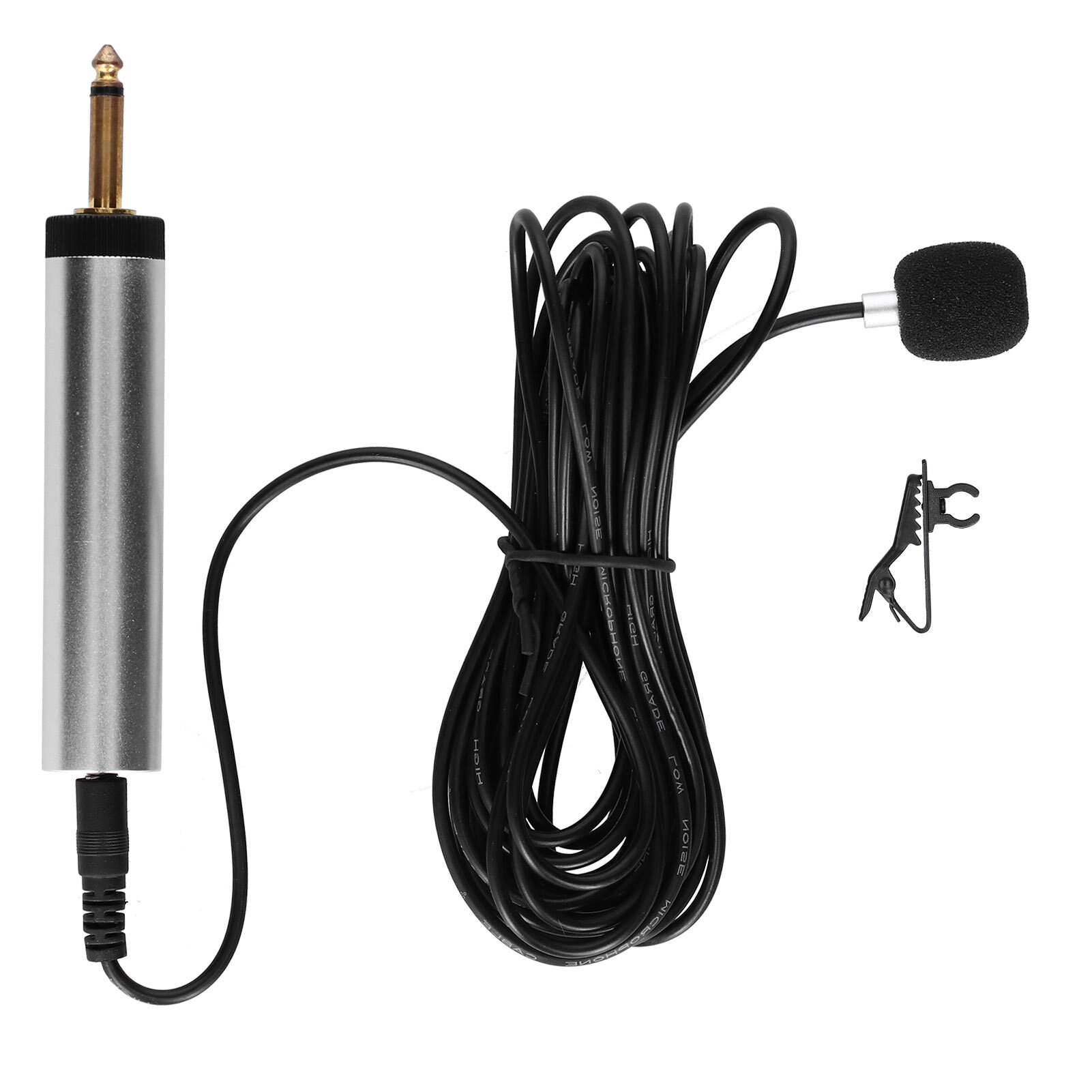 Конденсаторный Микрофон: 6.35мм Разъем 5м Кабель - Универсальная Прищепка для Саксофона и Гитары с Шумоподавлением для Студийной Записи