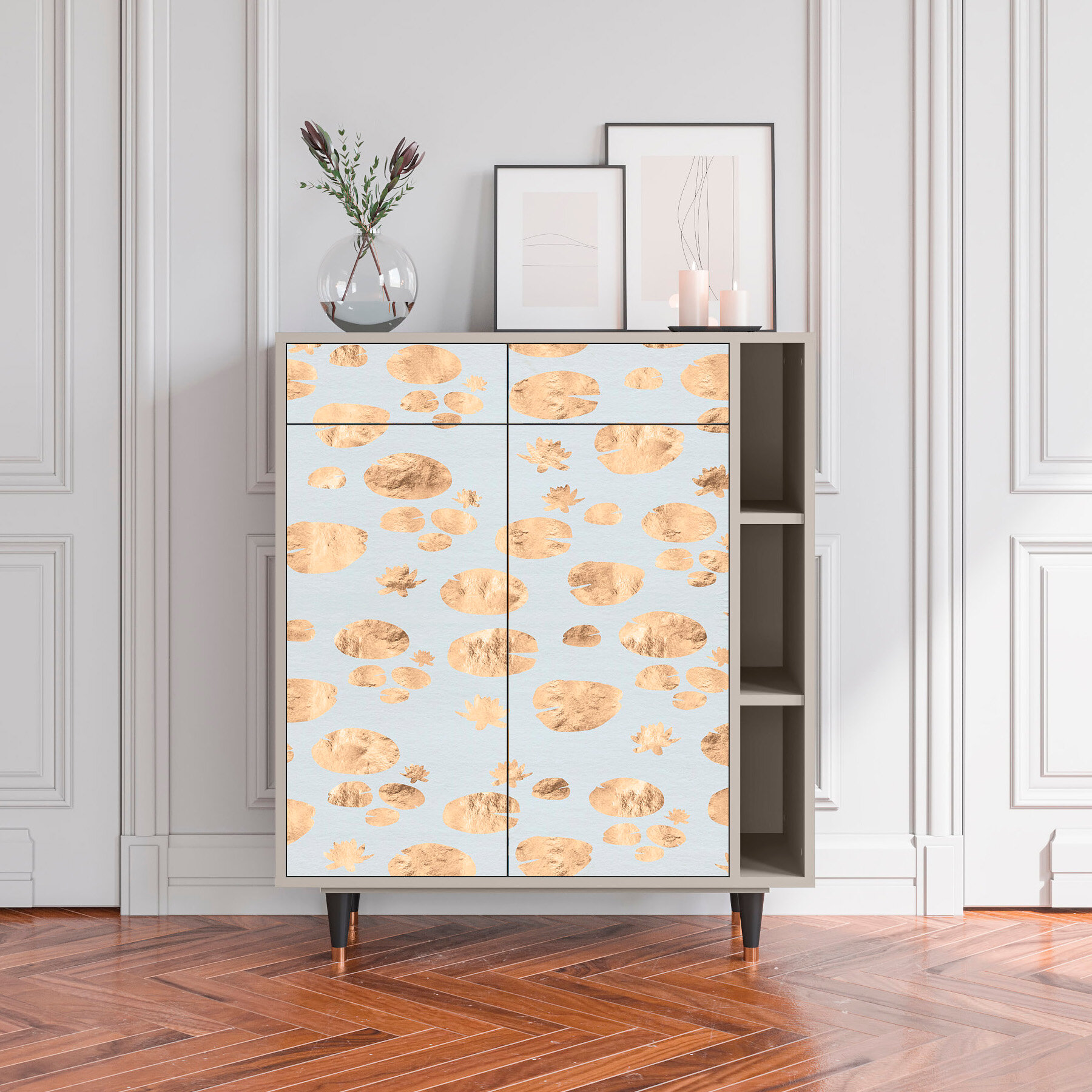 Комод - STORYZ - BS6 Blue Giraffe, Размер - 94 x 110 x 41 см, Цвет корпуса - , Сатин