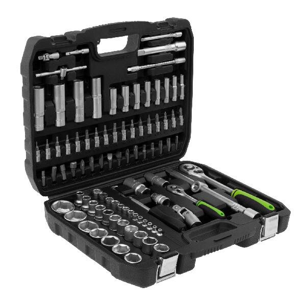 Набор инструмента, 1/2", 1/4", пластиковый кейс,94 предмета Сибртех