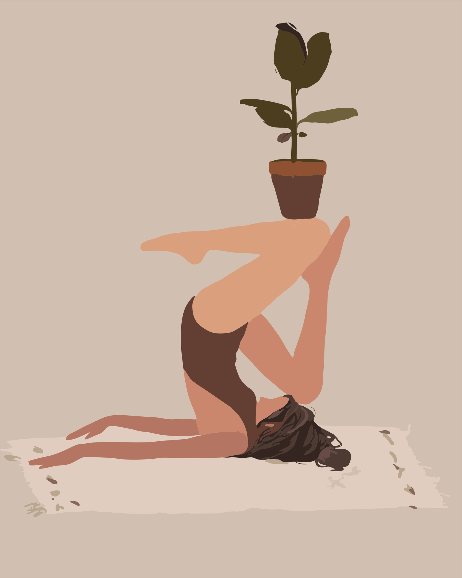 Картина по номерам Йога и фикус 40x50