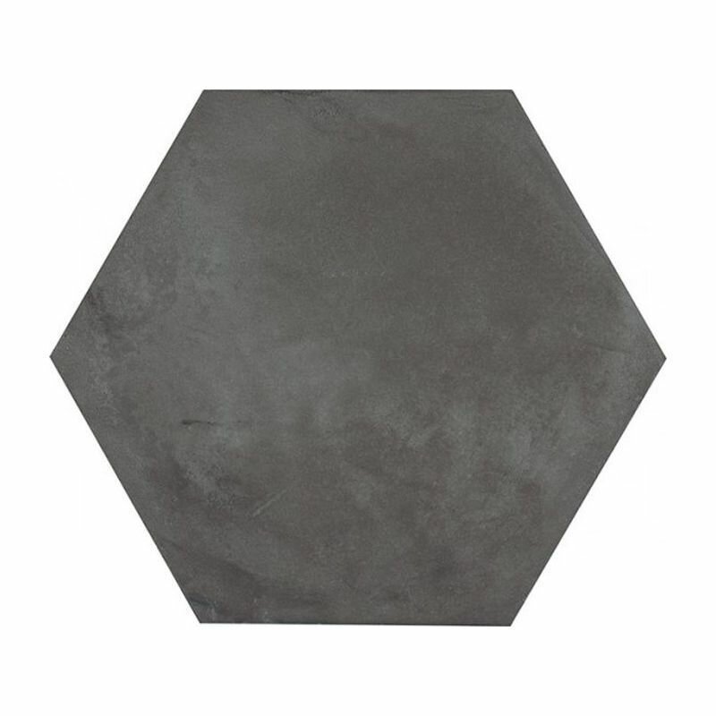 Керамогранит Marca Corona Terra Nero Esagono 21,6х25 см, современный стиль