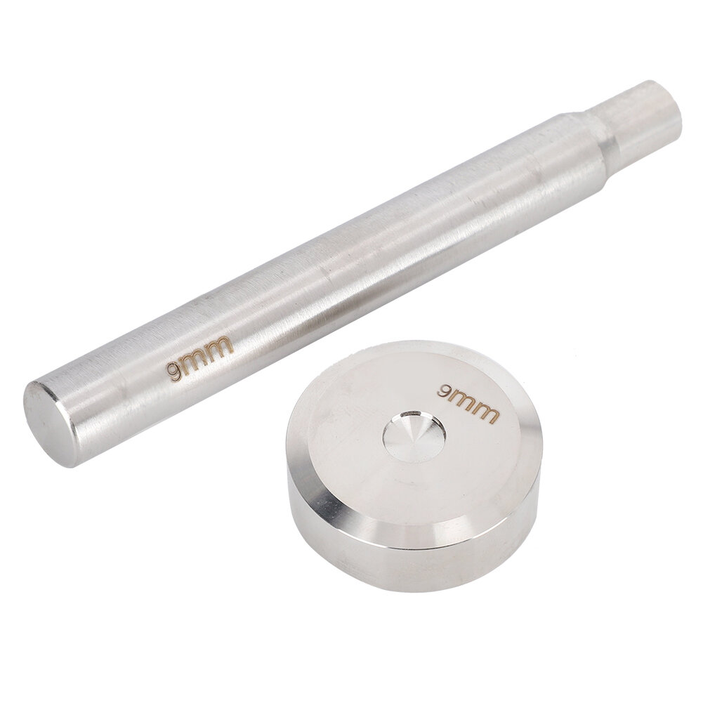 Двусторонний дырокол с заклепками, 9 мм, кожаный инструмент для установки пуговиц, базовый комплект для установки