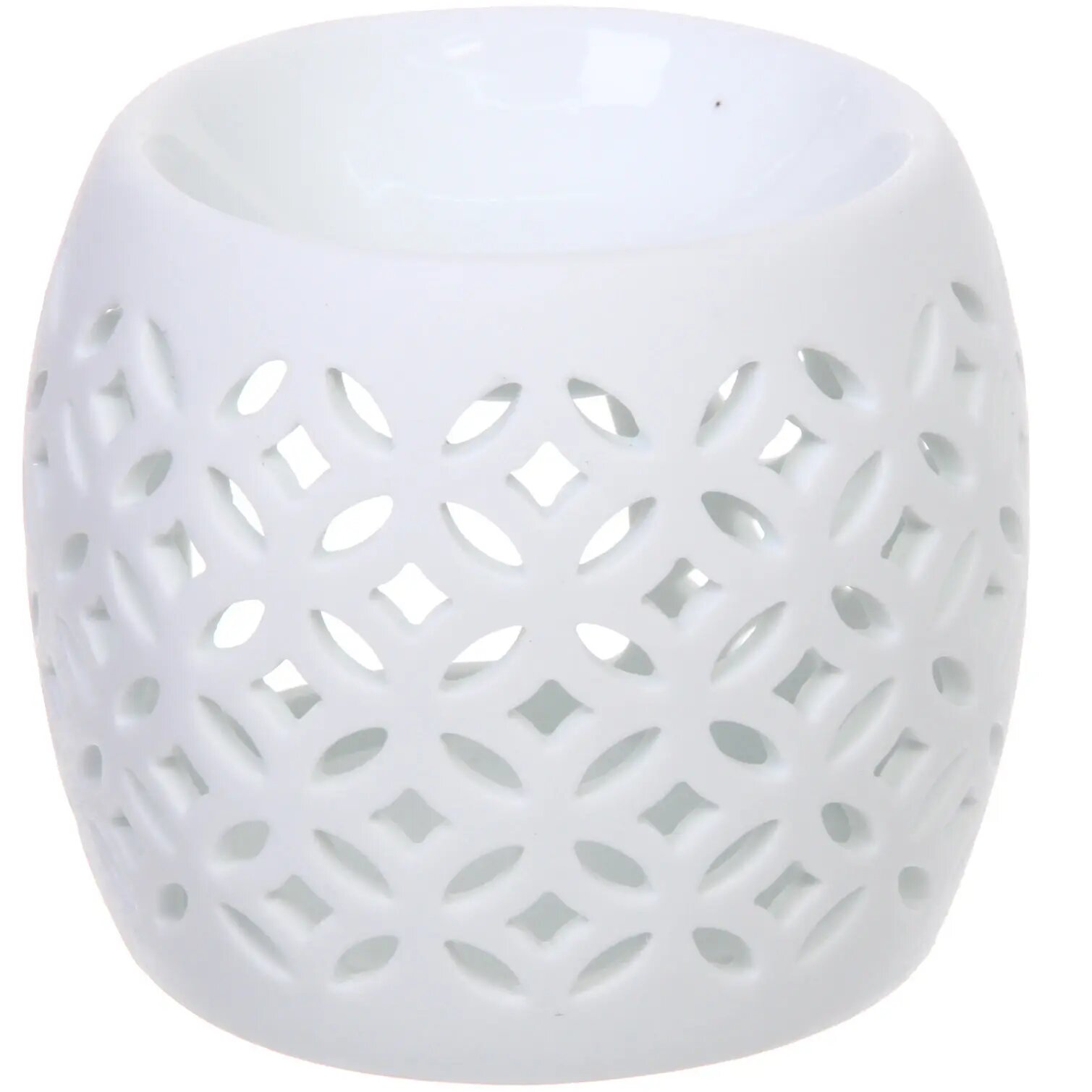 Аромалампа керамическая «Орнамент» 10×10×8,5см, белая, для эфирных масел