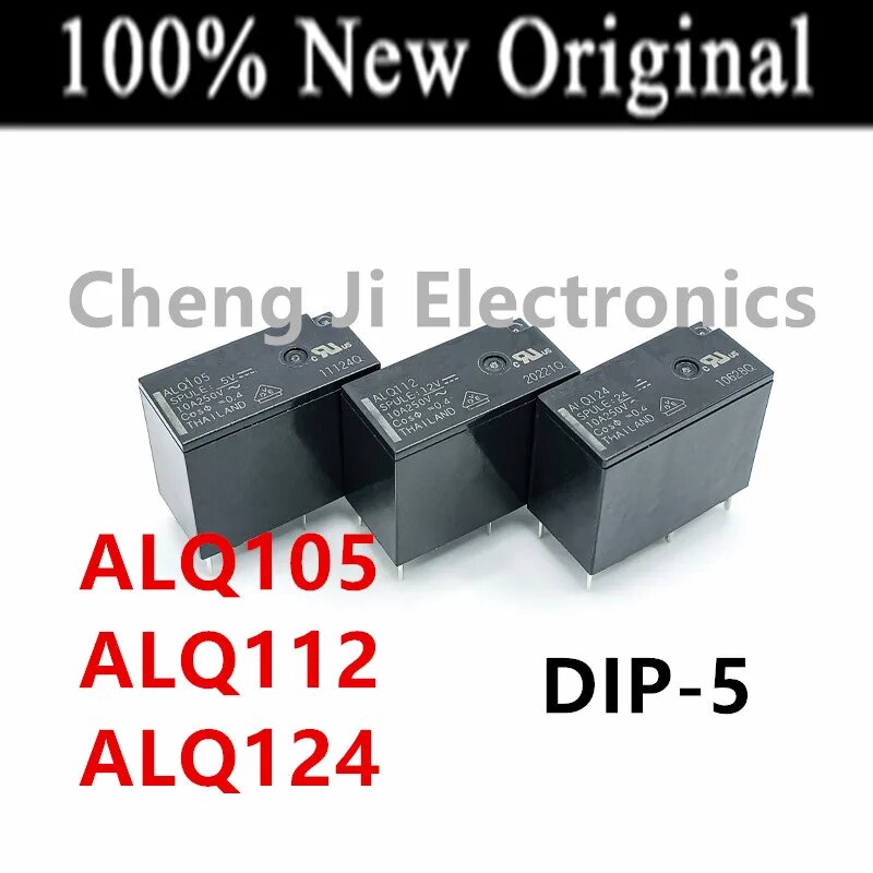 Набор из 10 универсальных силовых реле ALQ105, ALQ112, ALQ124 DIP-5 10А ALQ124 24VDC