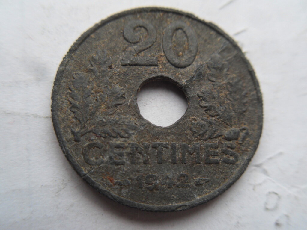 Франция 20 сантимов, 1942