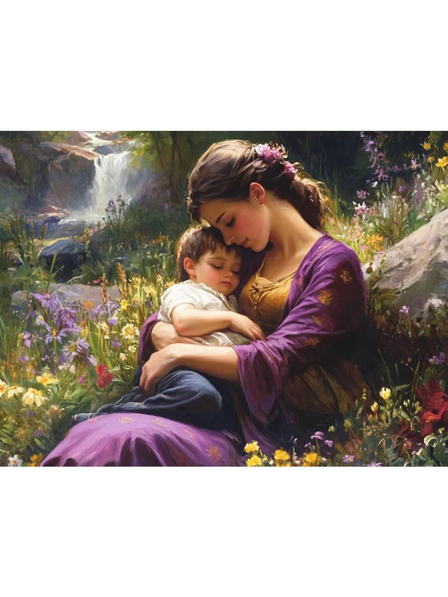 Картина по номерам мама и ребенок 40х50