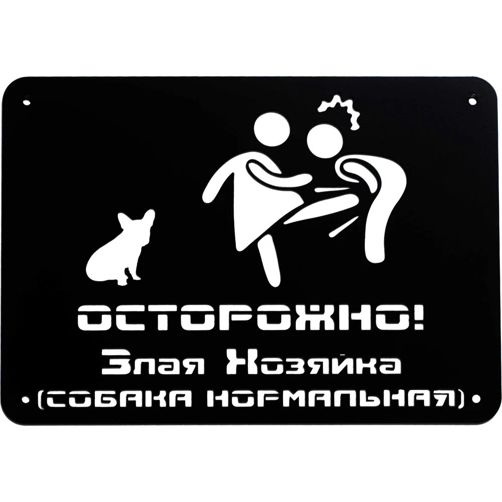 ООО СКП Табличка "Осторожно, злая хозяйка" 30*21, сталь, порошковое покрытие Т-019