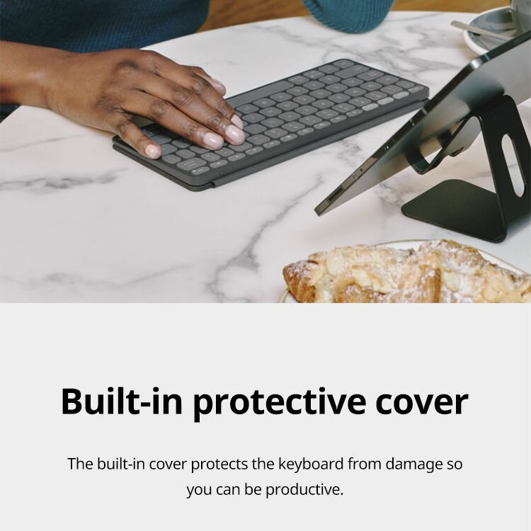 Logitech (G) Keys-To-Go 2 Беспроводная Bluetooth-клавиатура Ультратонкая портативная мультисистемная совместимость Черный