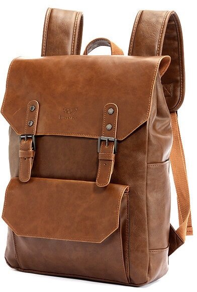 Рюкзак MyPads 3526-2 из качественной импортной эко-кожи светло-коричневого цвета необычный красивый компактный рюкзак для фотоаппарата и ноутбука. SY