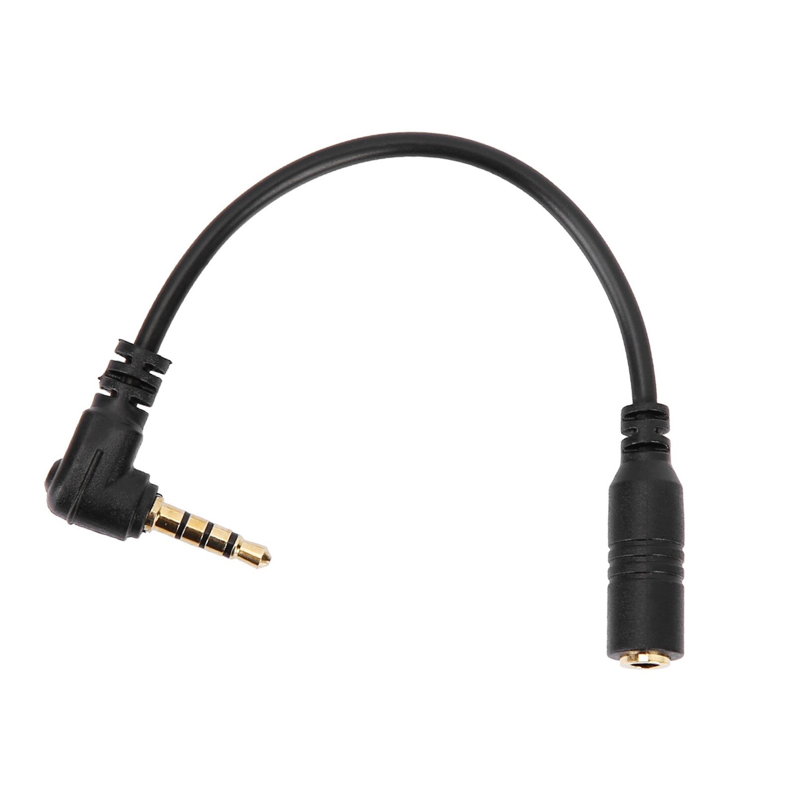 Адаптер кабель для наушников 3.5mm, конвертер TRS в TRRS, черный цвет, длина 13см, материал пластик, 1 шт, совместим с мобильными телефонами, планшетами, ручными рекодерами, камерами DSLR