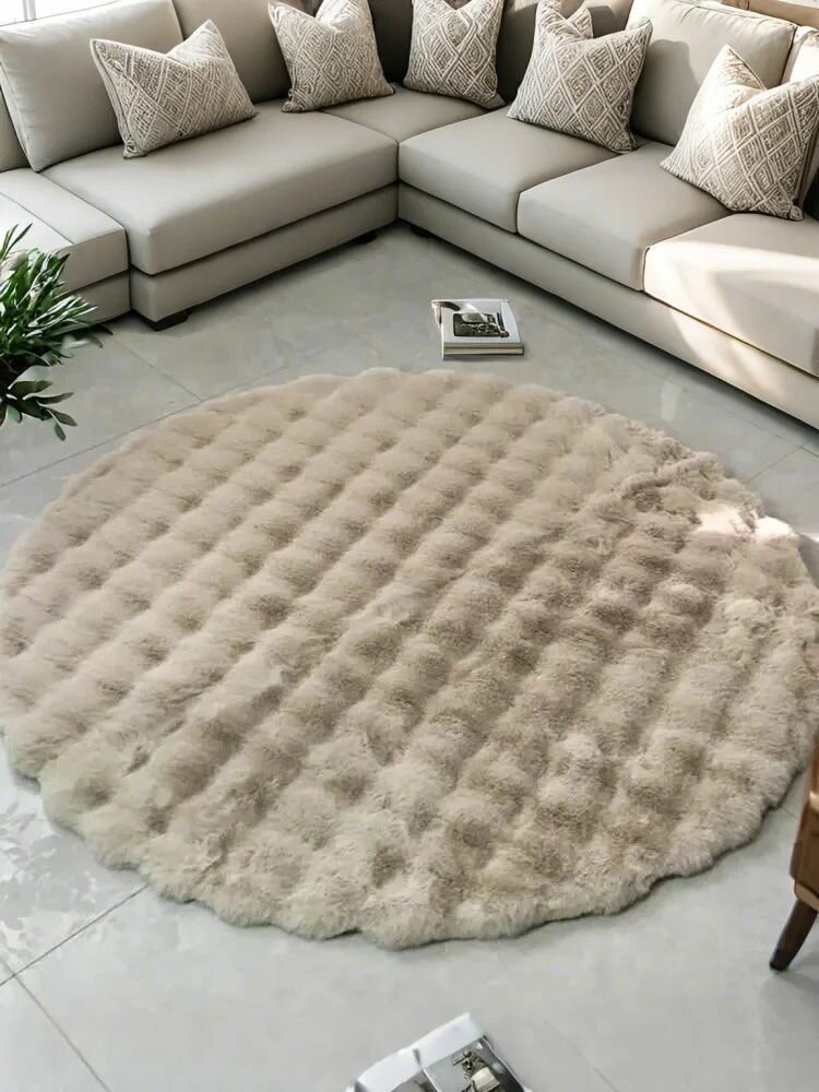 Ковер на пол пушистый с ворсом меховой 120см калибр, пузырчатый флис, может использоваться в спальнях, гостиных и детских комнатах