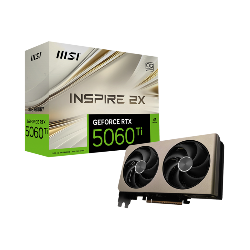 Видеокарта GeForce RTX 5060 Ti 8G INSPIRE 2X (MSI GeForceRTX5060Ti8GINSPIRE2X)