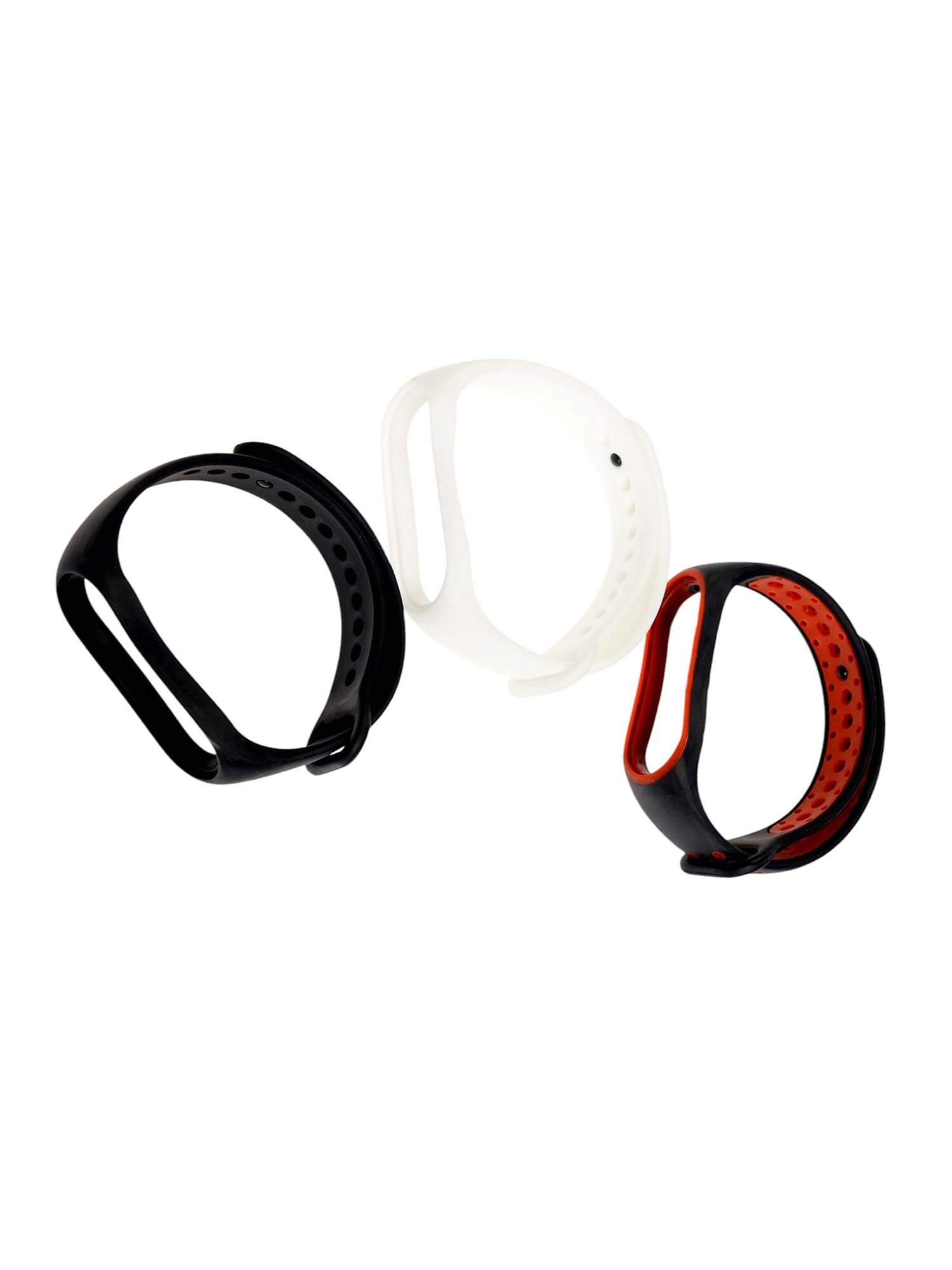 Набор ремешков Luazon, для фитнес-браслетов Mi Band 5/6/7, силикон, черный/красный/белый