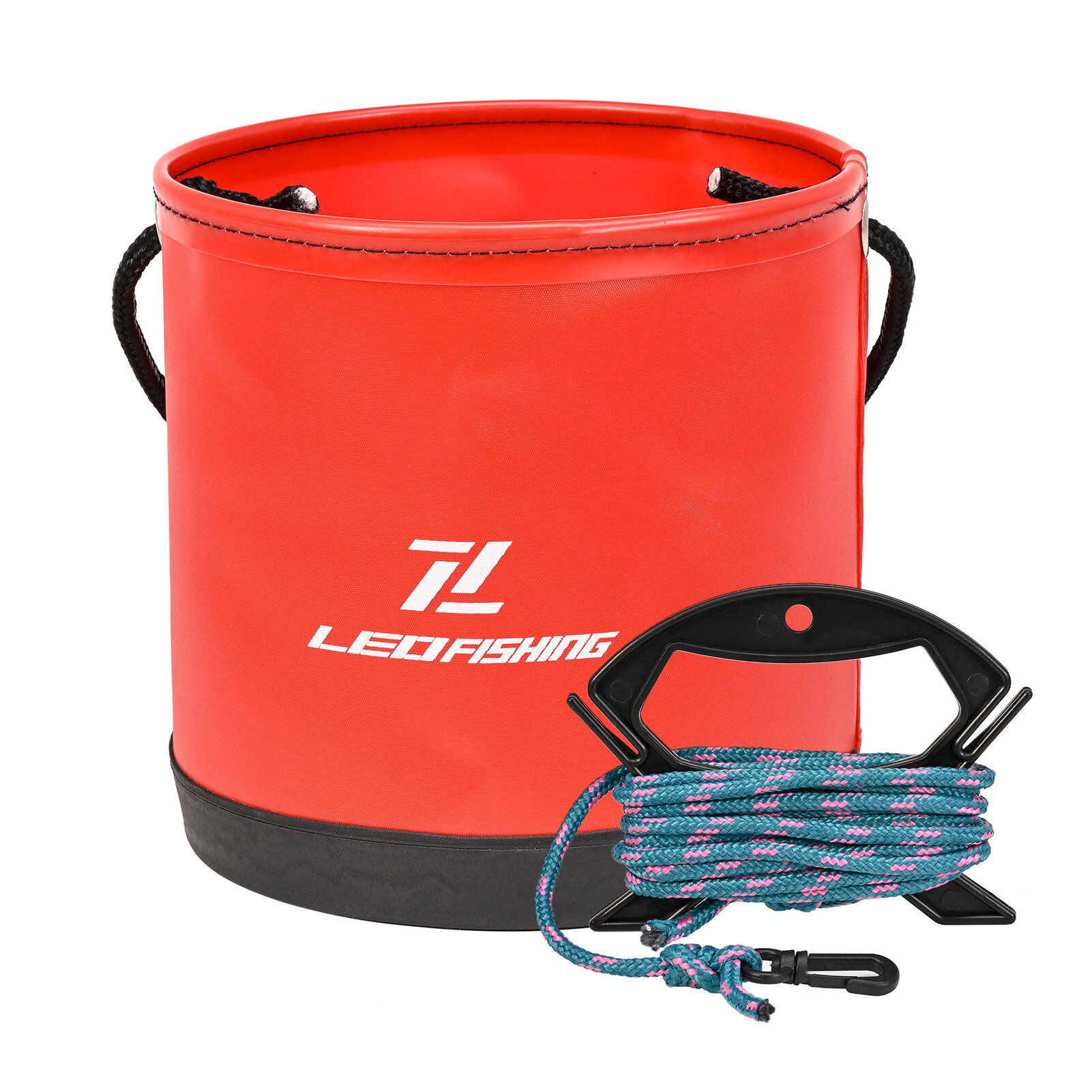 Кругой складывающийся рыбацкий ведро с люстру рыбацкое снаряжение для рыбалки материал EVA цвет синий/красный/черный объем 4.5л размер 18*18см вес 200г пакет содержит 1 ведро
