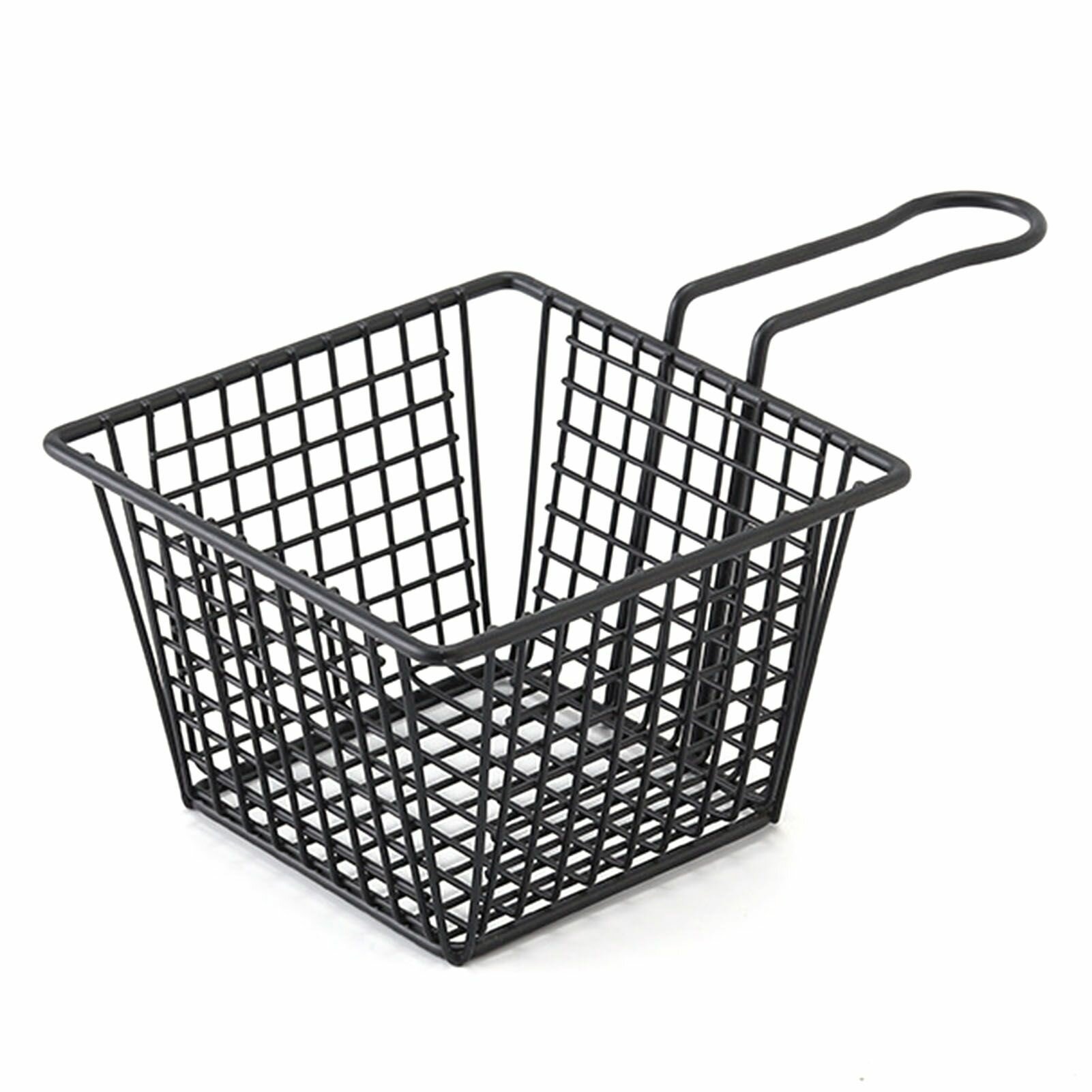 Корзина для фритюрницы, утюг, держатель для картофеля фри, сито для жарки с ручкой для домашнего ресторана, черный