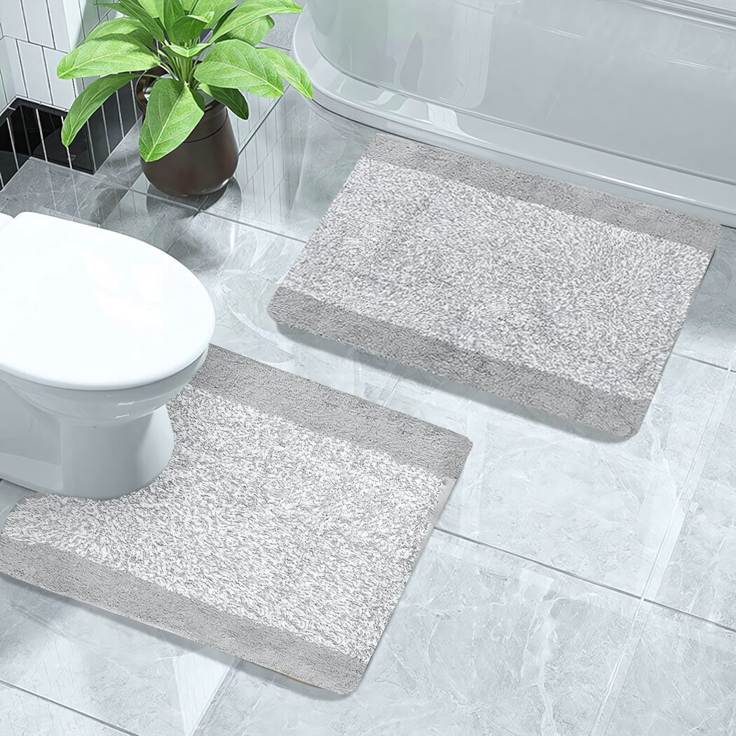 Набор ковриков «Sindbad» 2шт, 60x100 и 60x50 см, хлопок, гладкий ворс, серый, для комфорта и уюта