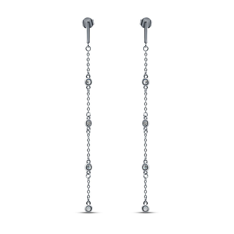 Подвеска для серег, серебро, 925 проба, фианит