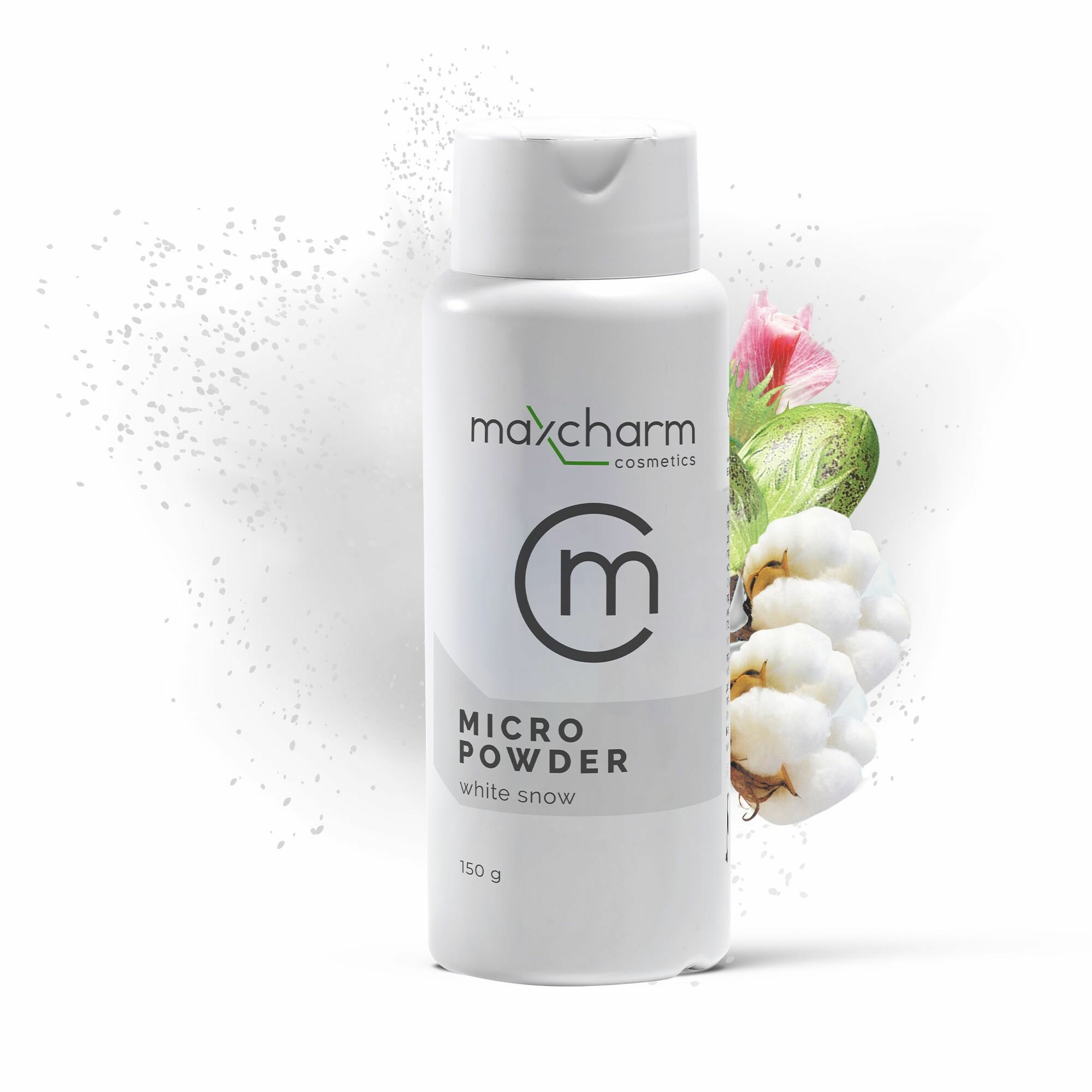 Микропудра Белый снег MAXCHARM Micro powder White Snow тальк, 150 мл