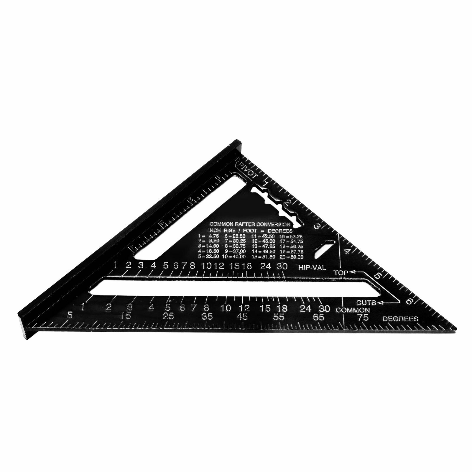 Плотницкая линейка-треугольник из алюминиевого сплава с имперской и метрической шкалами, транспортир для инженеров и плотников, прочная черная конструкция