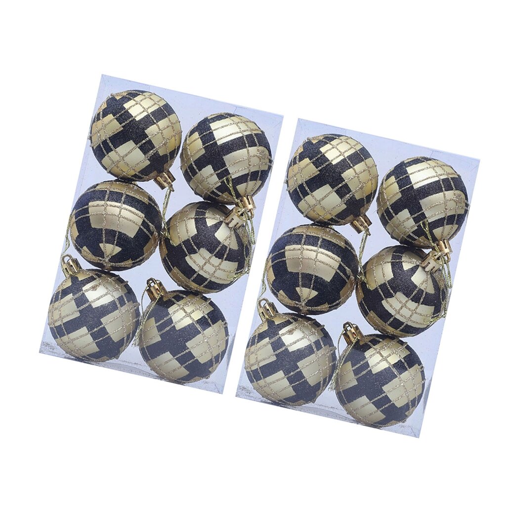 2 Коробки Пластикового орнамента из шотландки 6 см Рождественское украшение Элегантное Праздничное украшение для вечеринок Витрина