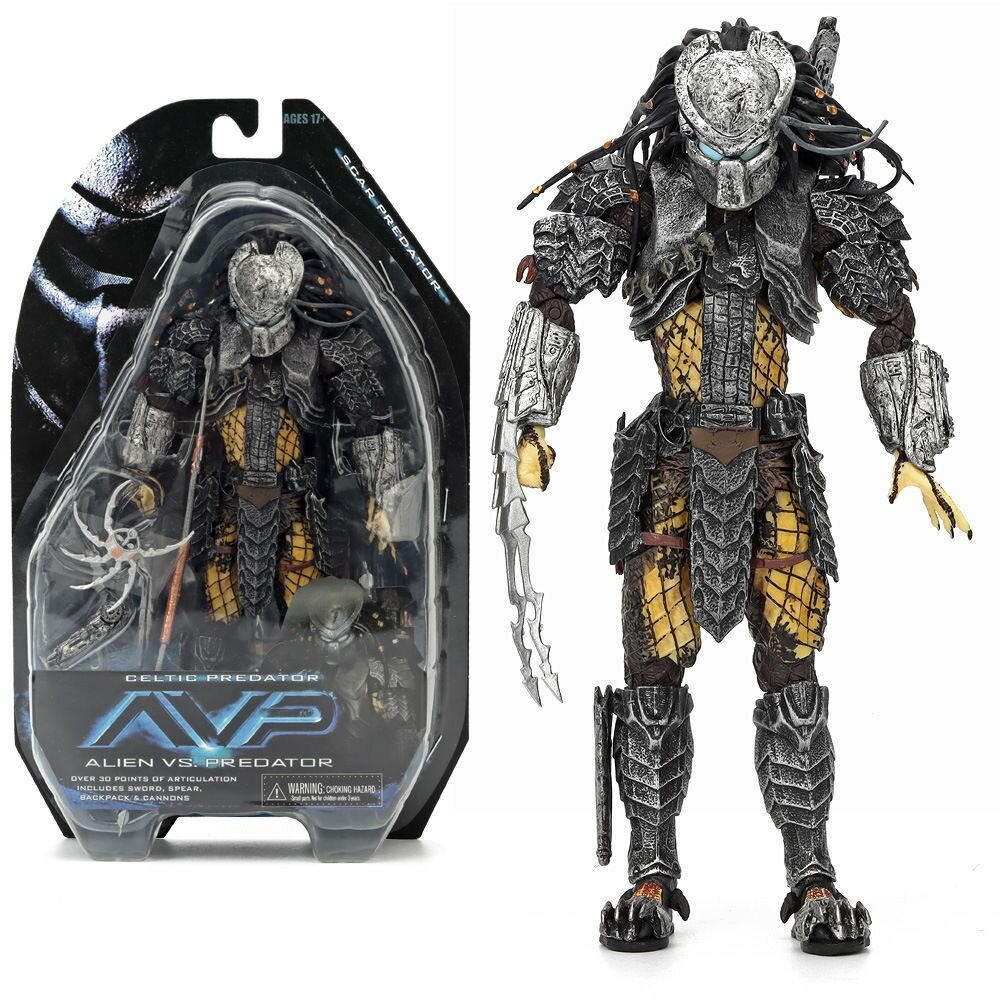 Фигурка NECA "AVP: Хищник с католической отметиной и шрамом" коллекционная модель