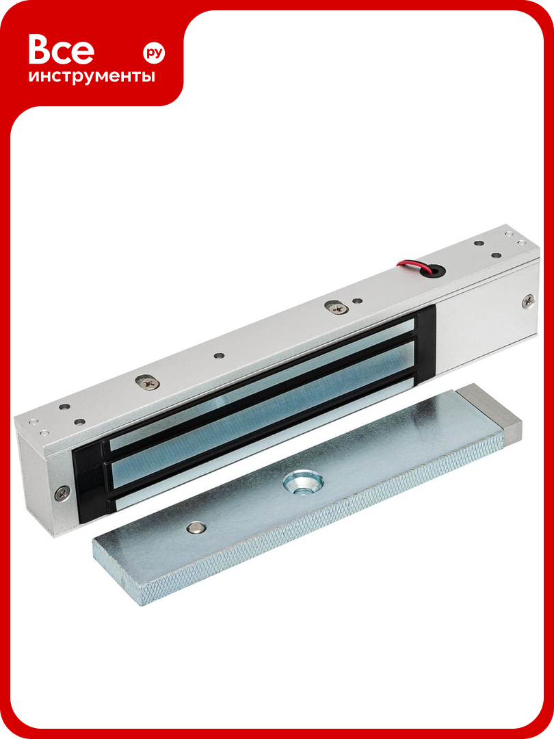 Электромагнитный замок AccordTec ML-295AL с герконом 12V/24V DC, не более 0,48 A, усилие 300 кг AT-13830, накладной