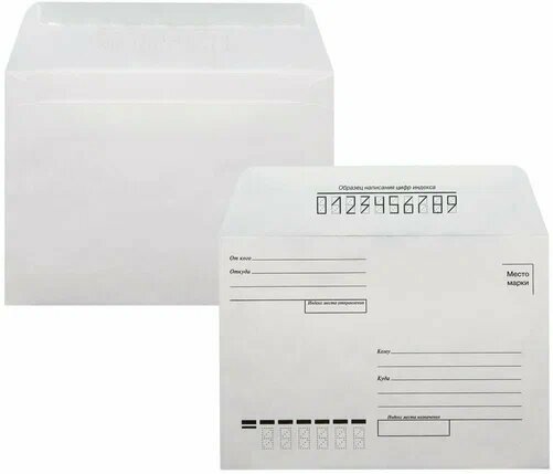 Конверт Silwerhof Eco 201 C6 114x162мм Куда-Кому белый клеевой слой 80г/м2 (pack:1000pcs)