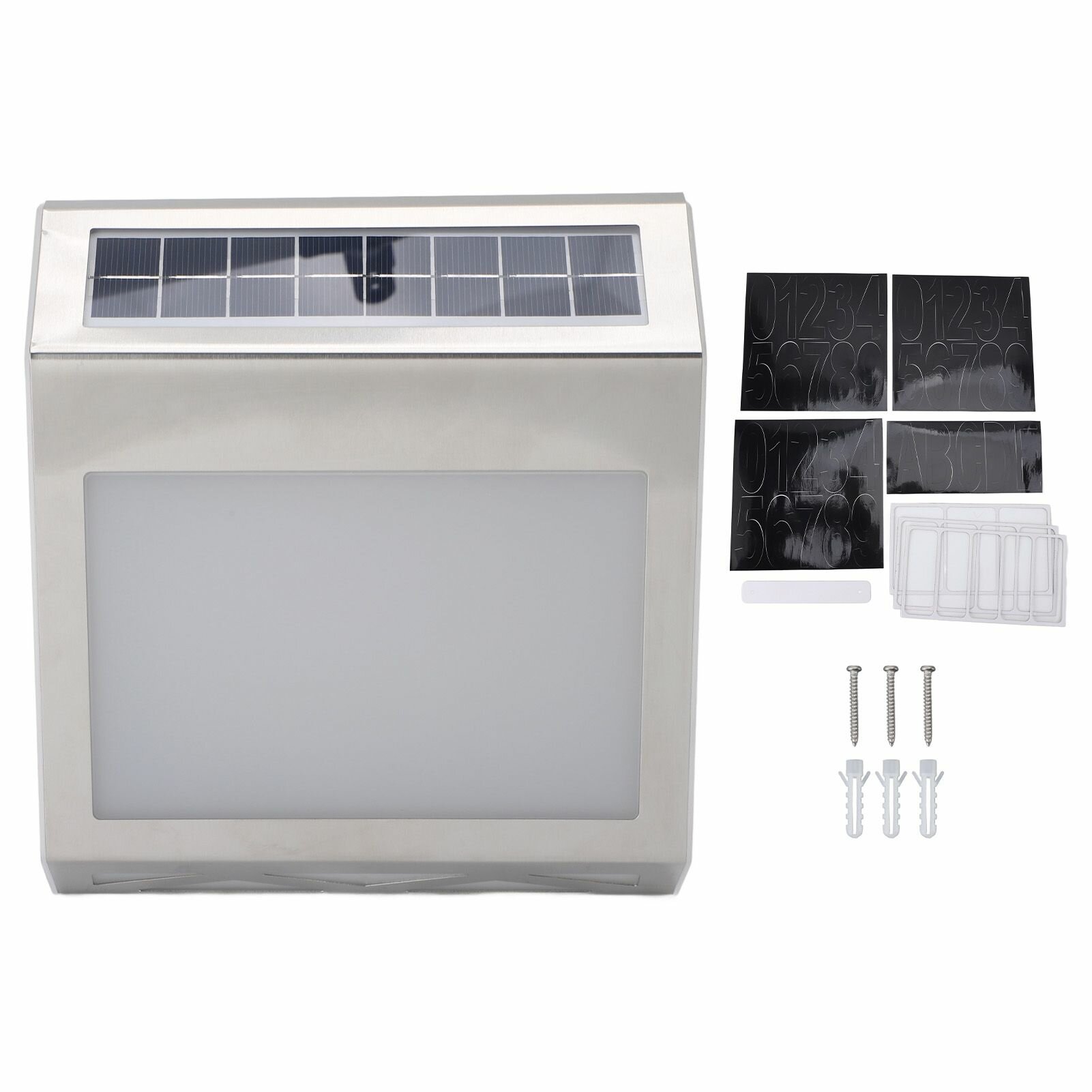 Солнечный светодиодный настенный указатель номера дома с подсветкой, водонепроницаемый, для входа в дом, сада на открытом воздухе, простая установка