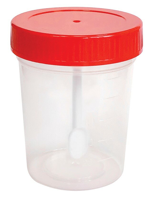 Контейнер полимерный для биологического материала С крышкой И ложкой