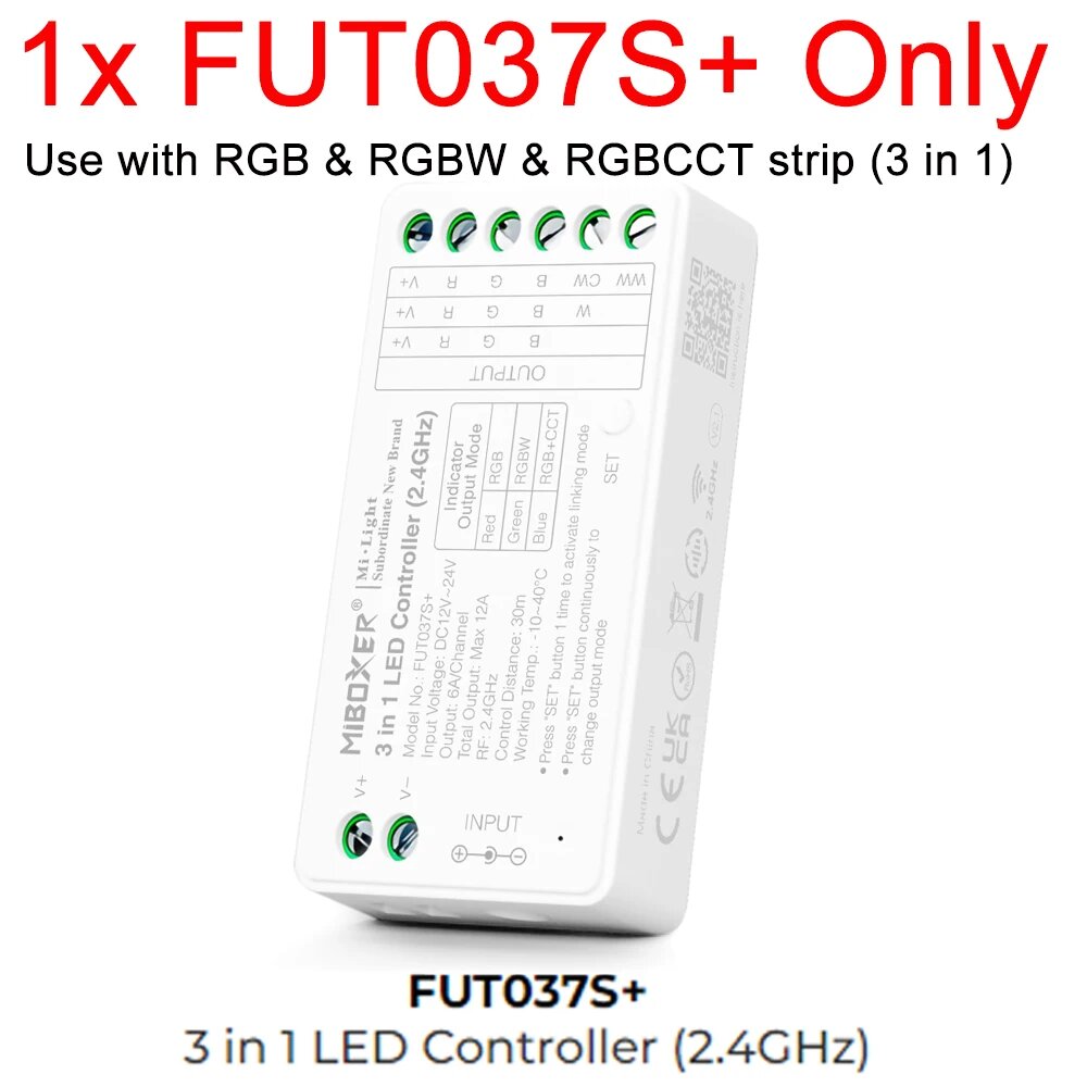 MiBoxer FUT035S+/FUT037S+ RGB-контроллер для светодиодной ленты FUT035S Plus 2 in 1