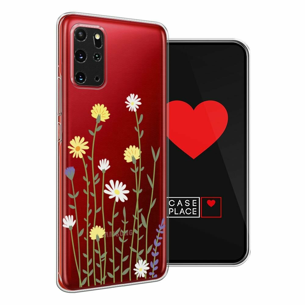Чехол на Samsung Galaxy S20 + / Самсунг Галакси S20 Плюс с принтом "Пучок полевых цветов", прозрачный — фото 1