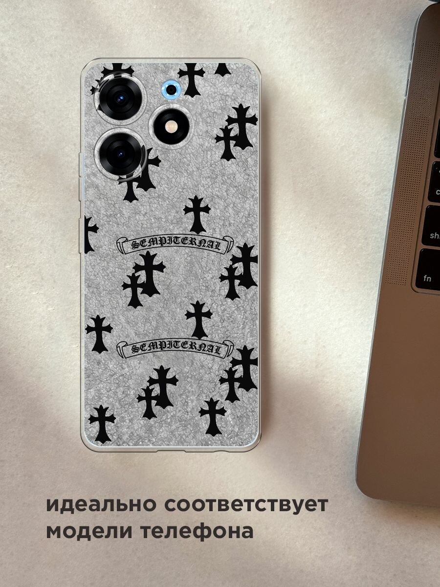 Чехол на Tecno Spark 10 Pro / Текно Спарк 10 Про с принтом "Кресты паттерн 3" — фото 1