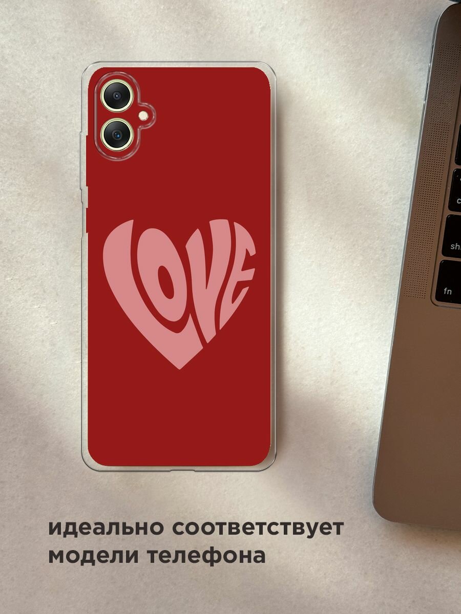 Чехол на Samsung Galaxy A06 / Самсунг Галакси А06 с принтом "Love heart 1 - 14 февраля" — фото 1