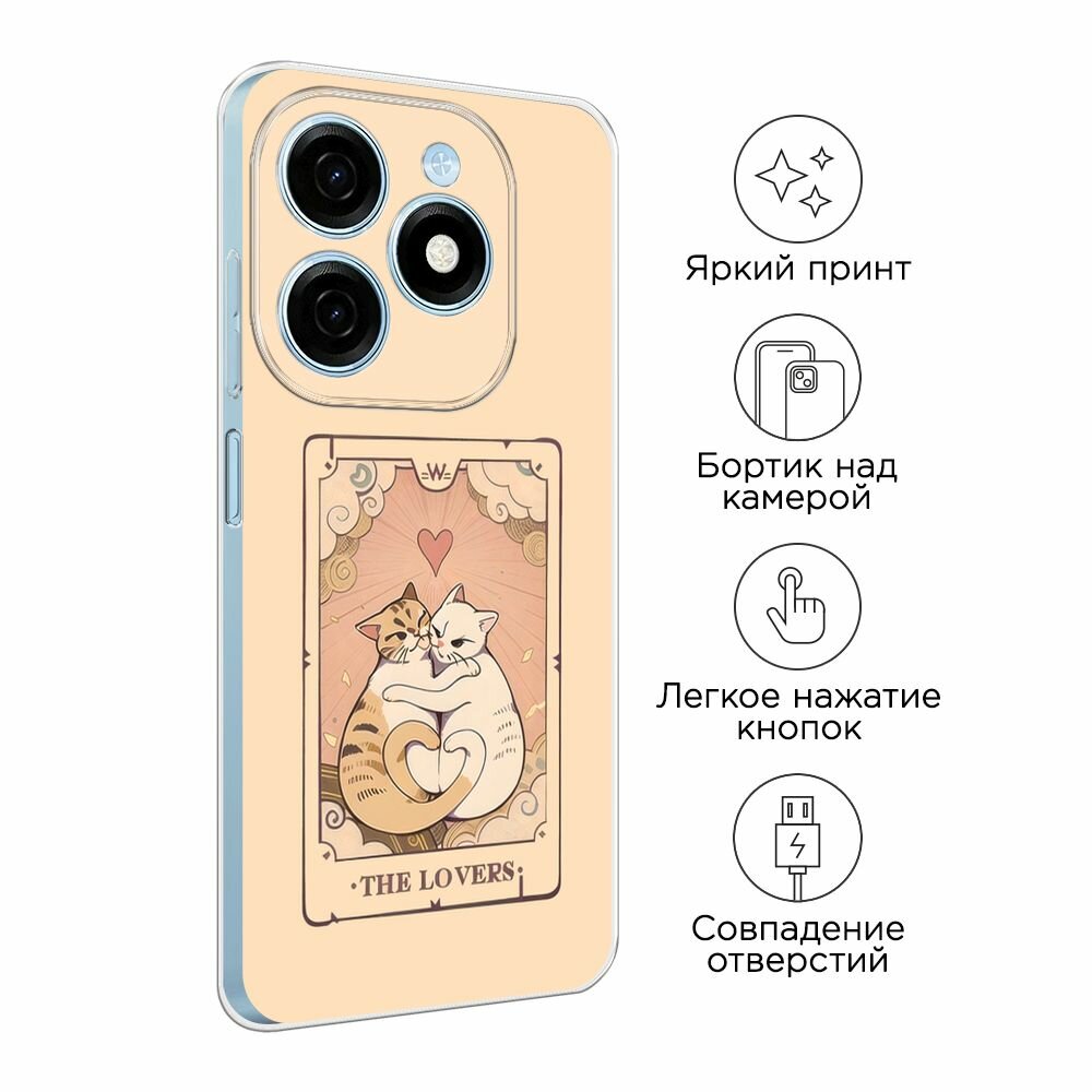 Чехол на Tecno Spark 20 / Текно Спарк 20 с принтом "The lovers cats 1 - 14 февраля" — фото 1