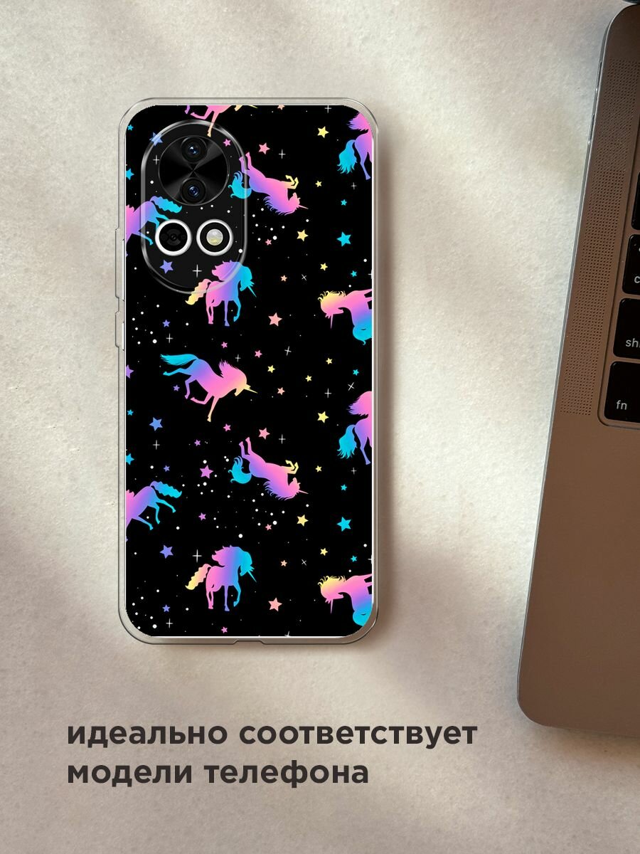 Чехол на Huawei Nova 12/Nova13 / Хуавей Нова 12/Нова 13 с принтом "Единороги градиент" — фото 1